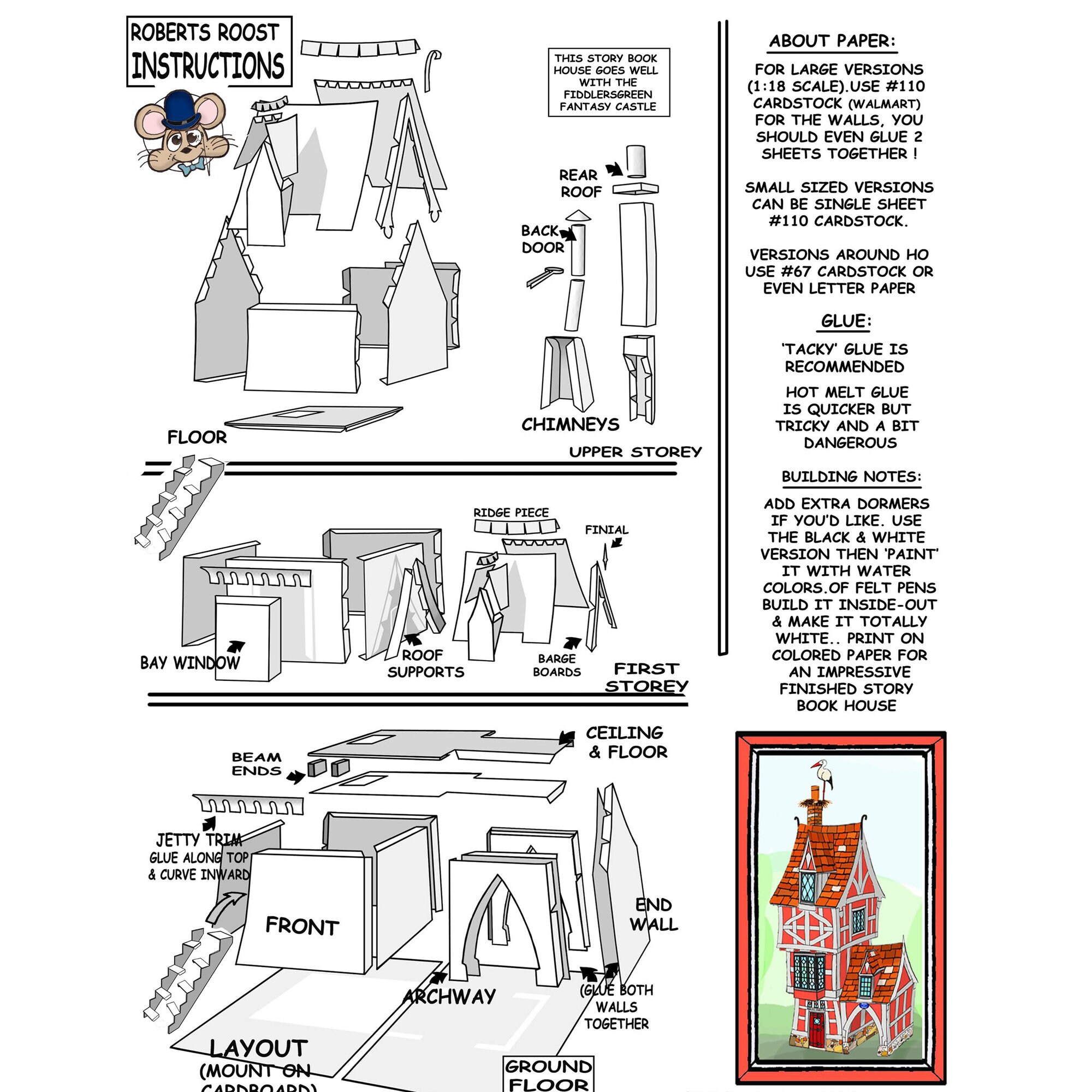 Paper Model House, Storybook House - Etsy