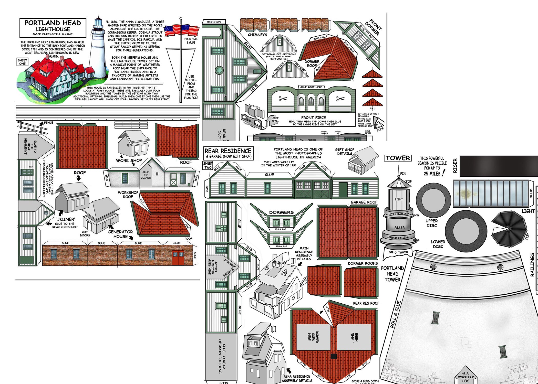 Lighthouse Model, Portland Head Lighthouse - Etsy