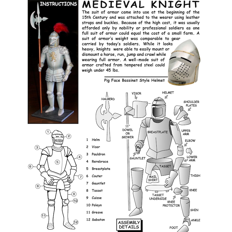 Medieval Knight, Fantasy Paper Model - Etsy