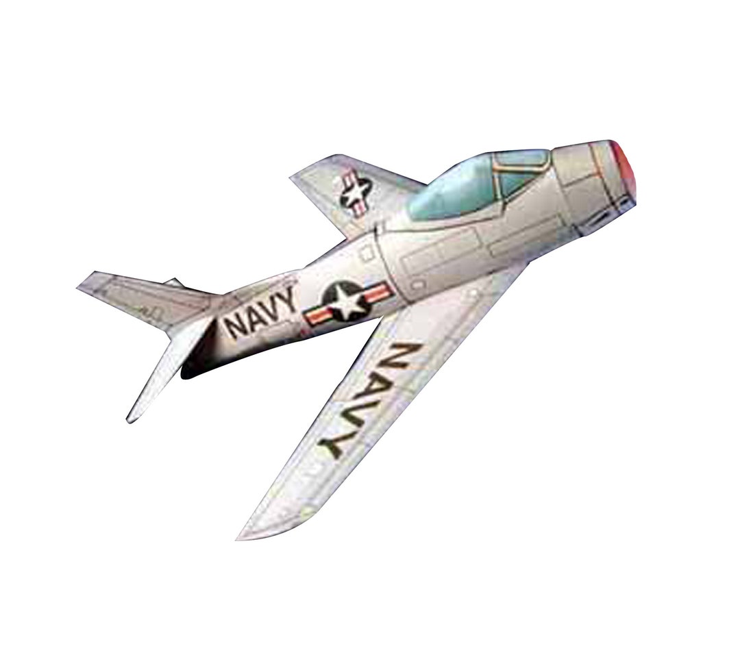 Paper Plane Model Papercraft Plane FURY FJ-3 - Etsy