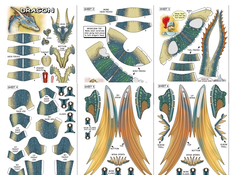 Dragon Papercraft Model - Etsy