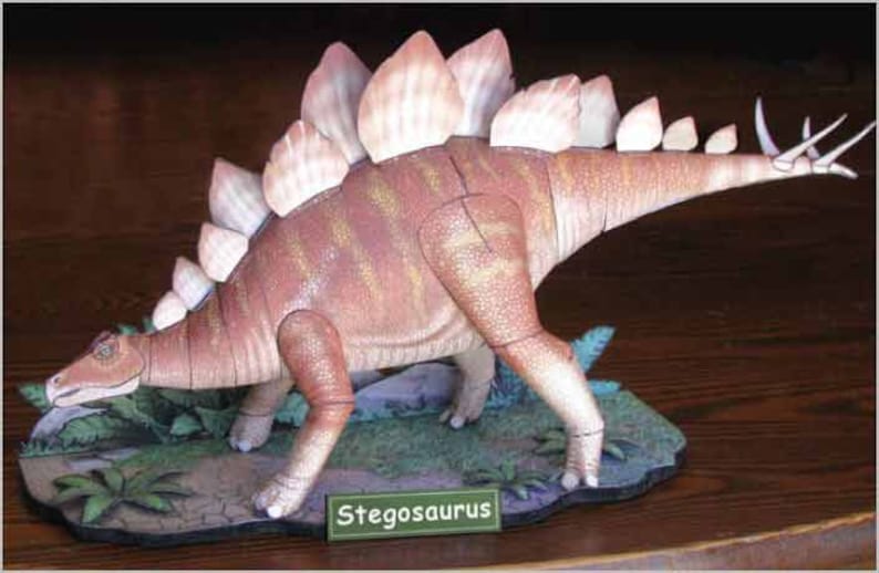Dinosaur 3d Paper Model, Stegosaurus - Etsy