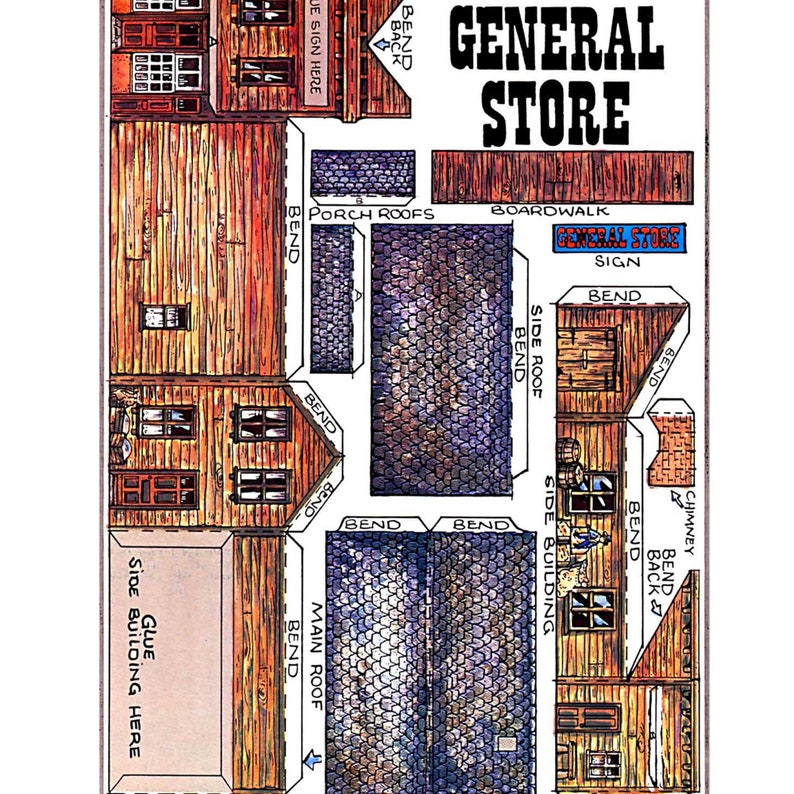 Paper Model House, General Store - Etsy