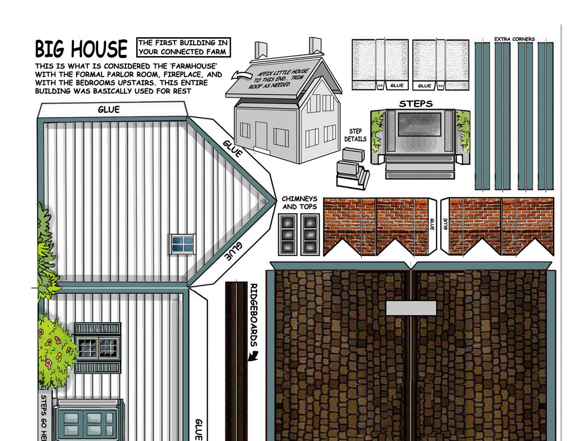 3d Paper House Craft, Paper Model House, Little House Big House ...