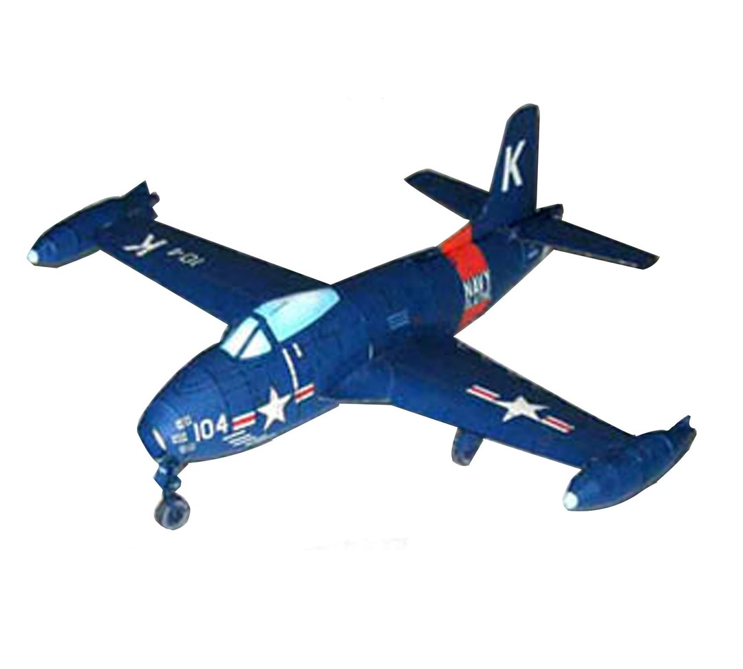 Plane Model, Papercraft Plane, 3d Paper Model, Navy Plane, FURY FJ-1 - Etsy