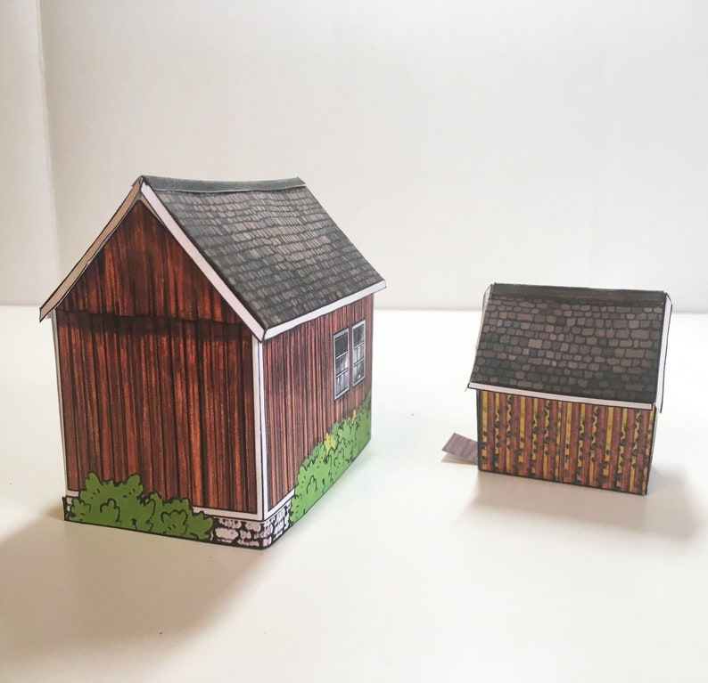 3d Paper House Craft, Paper Model House, Back House - Etsy