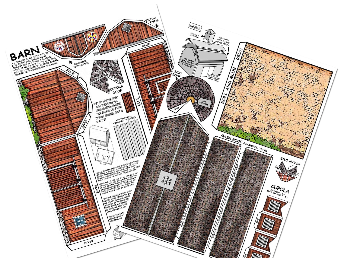 3d Paper House Craft, Paper Model House, Barn - Etsy