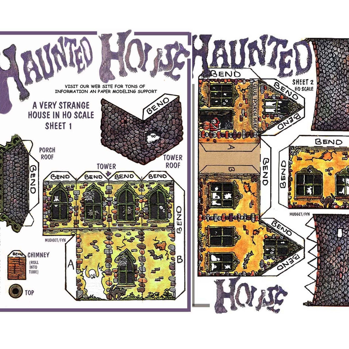 Haunted House, Paper House Model - Etsy