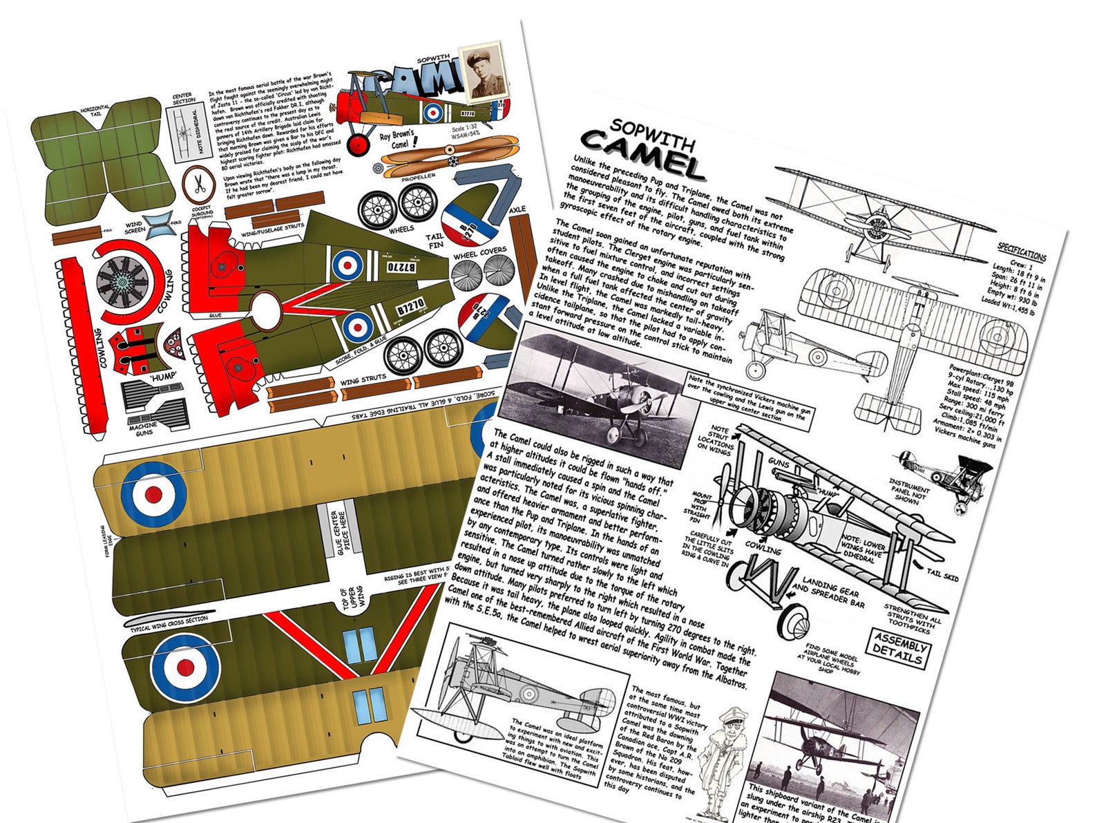 Sopwith Camel, Plane Paper Model Kit - Etsy