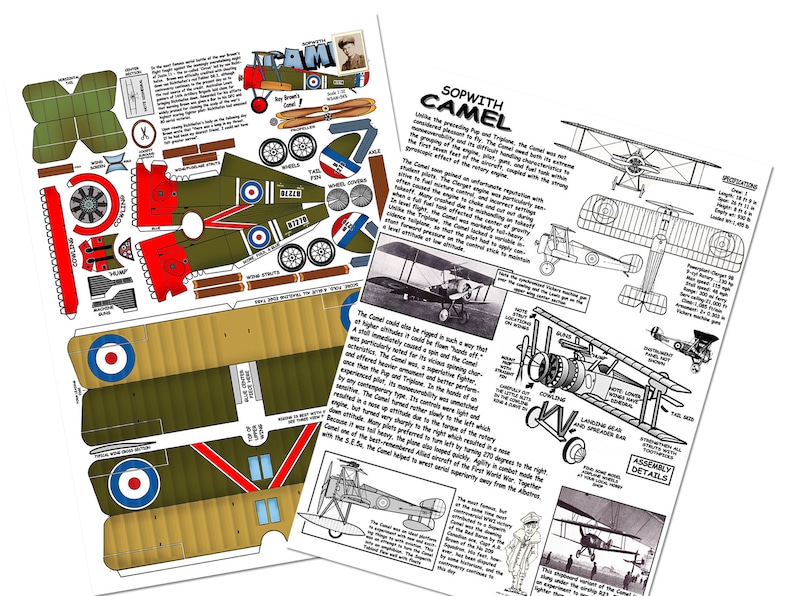 Sopwith Camel, Plane Paper Model Kit - Etsy
