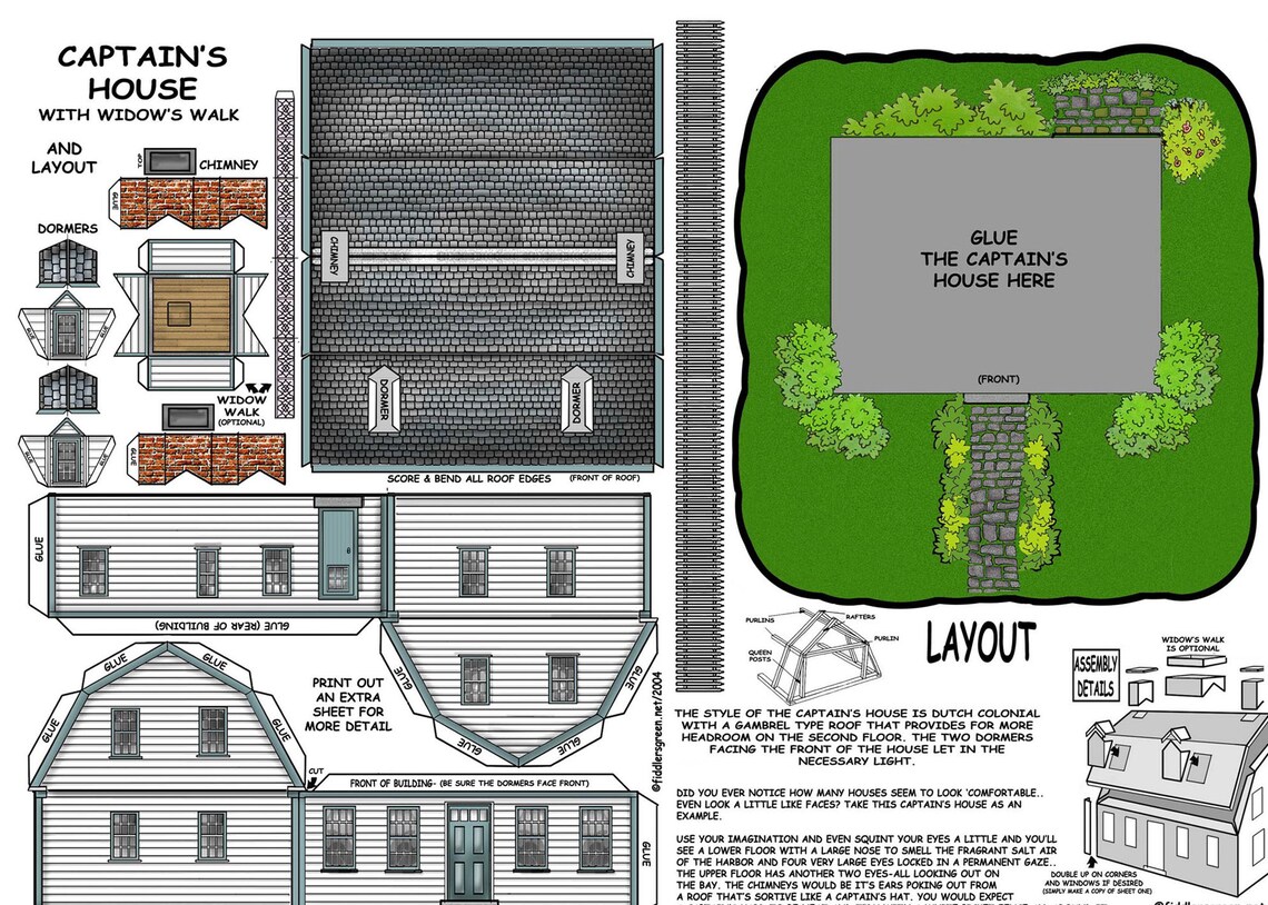 Paper House Model, Captain's House - Etsy