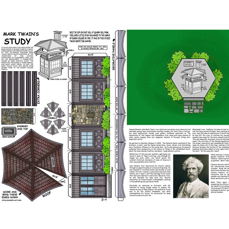 Paper House Model, Mark Twain's Study - Etsy
