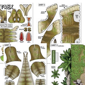 T-rex Paper Model - Etsy