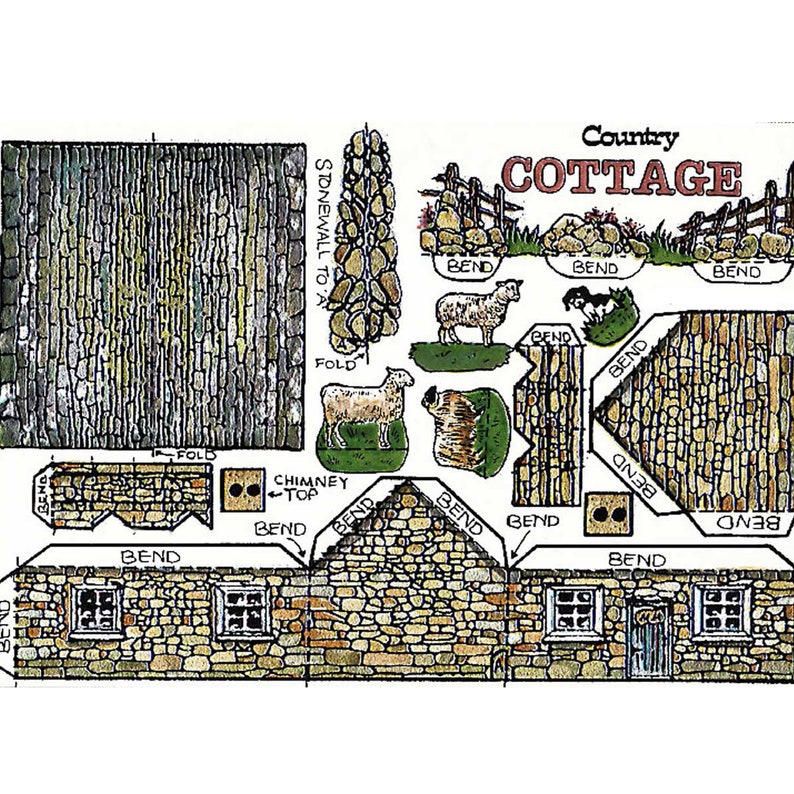 Paper Model House, Country Cottage - Etsy