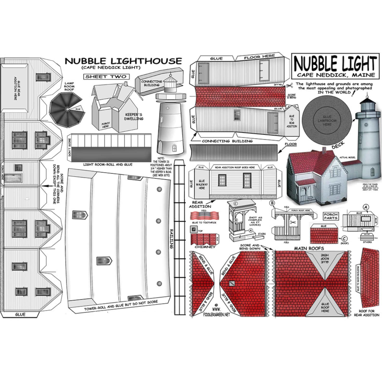 Paper Lighthouse Model, Paper Model House, Nubble Light - Etsy