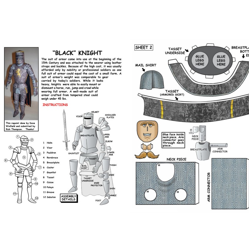 Fantasy 3d Paper Model, Knight - Etsy