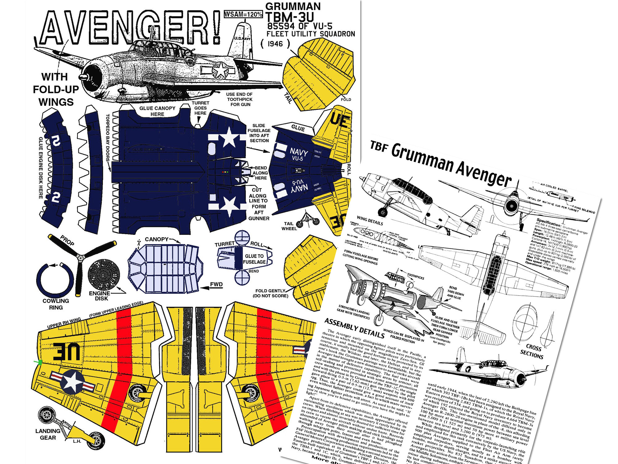 Plane Model, Papercraft Plane, Bomber Model, Avenger TBF Bomber - Etsy