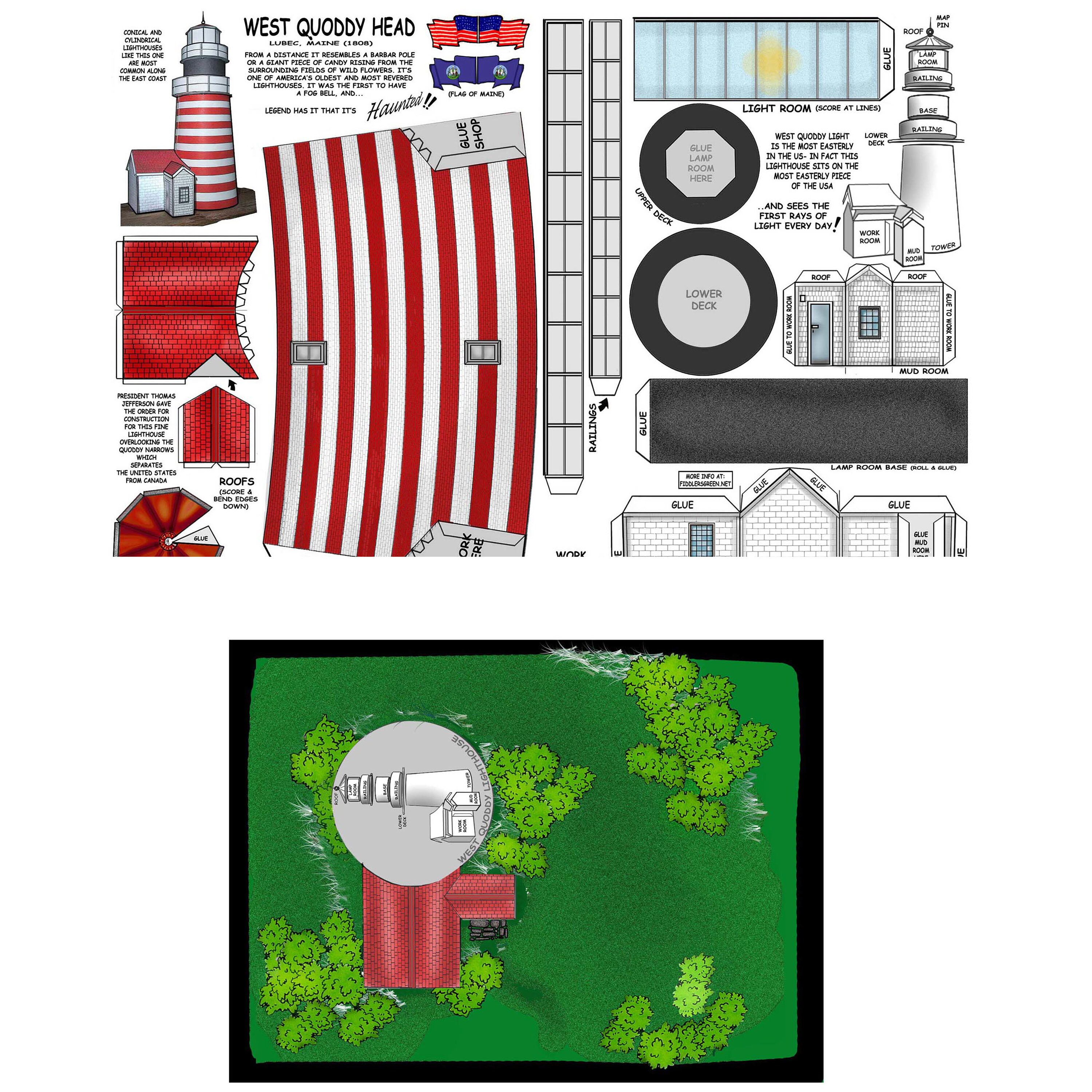 Lighthouse Paper Model - Etsy