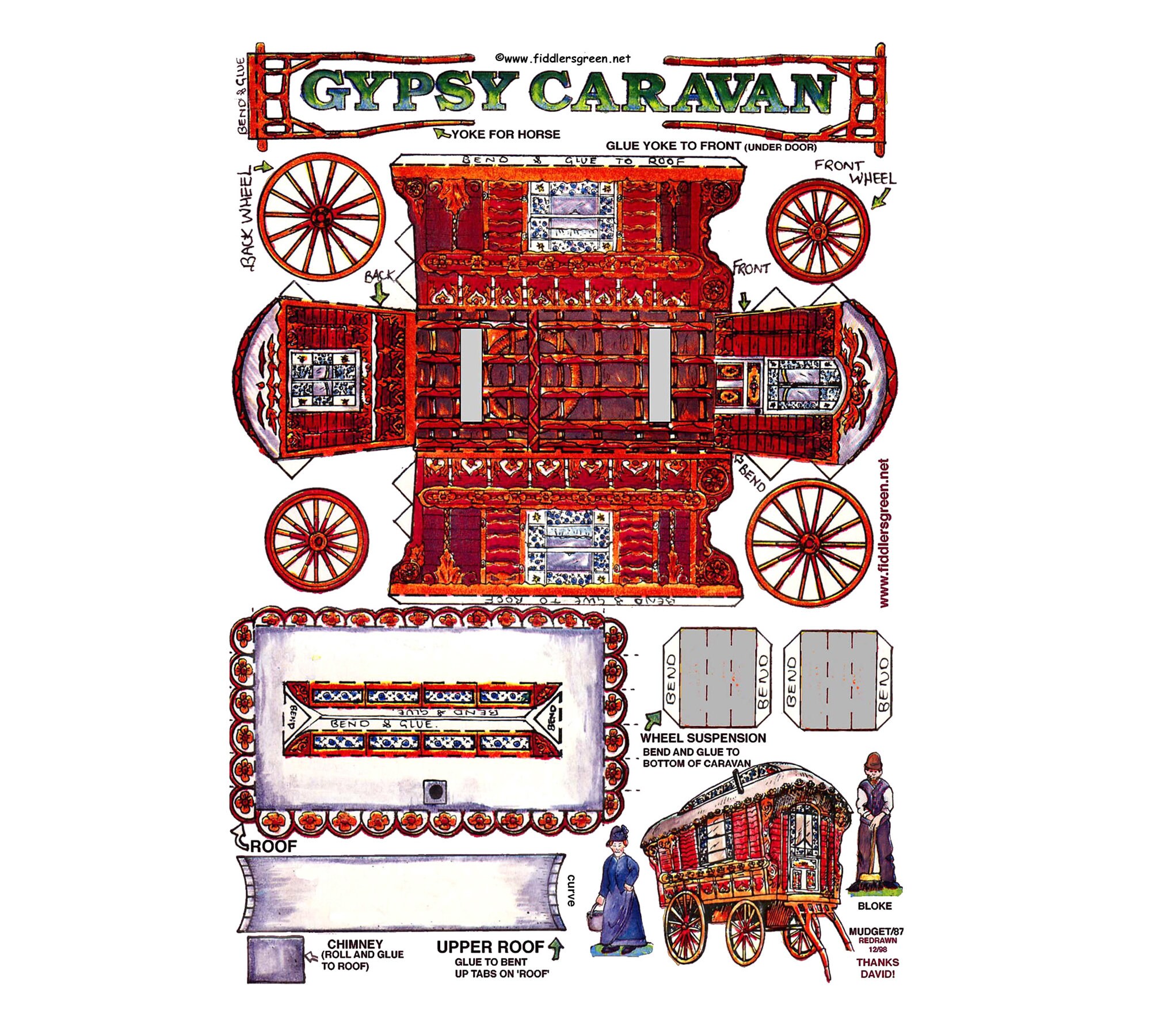 Paper Model Car, Gypsy Caravan - Etsy