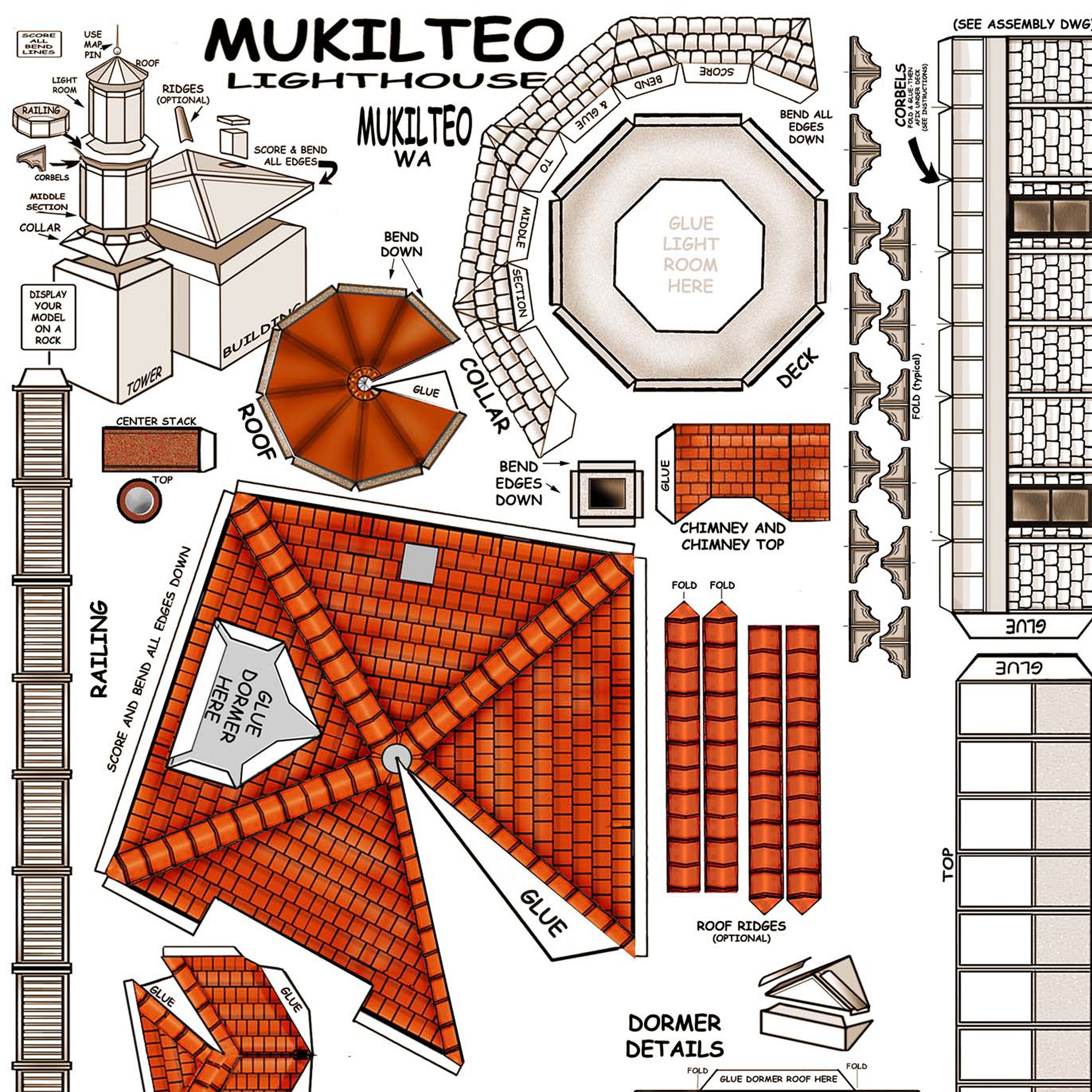 Lighthouse Paper Model, Mukilteo - Etsy