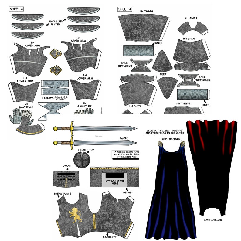 Fantasy 3d Paper Model, Knight - Etsy