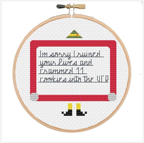 Elf Etch A Sketch Cross Stitch Ornament Pattern Pdf Digital Etsy Uk