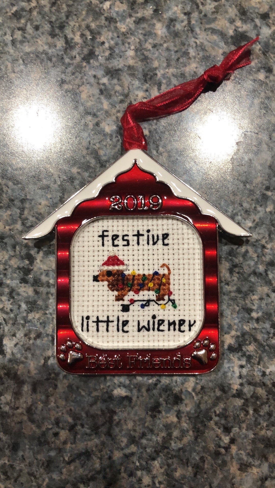 Festive Little Wiener - Cross Stitch Ornament Pattern *PDF Digital ...
