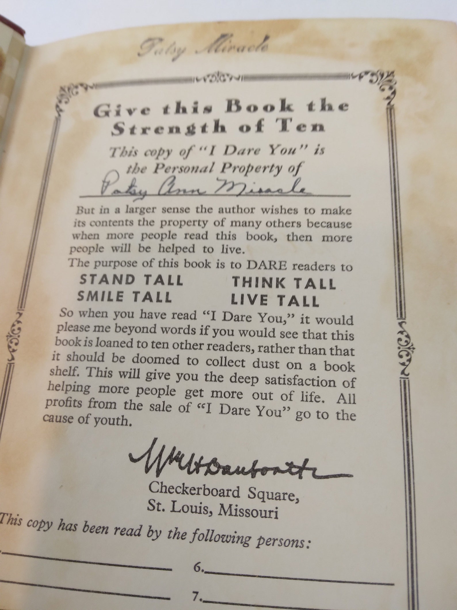 1950 I Dare You Book by William H Danforth founder of Ralston Purina ...