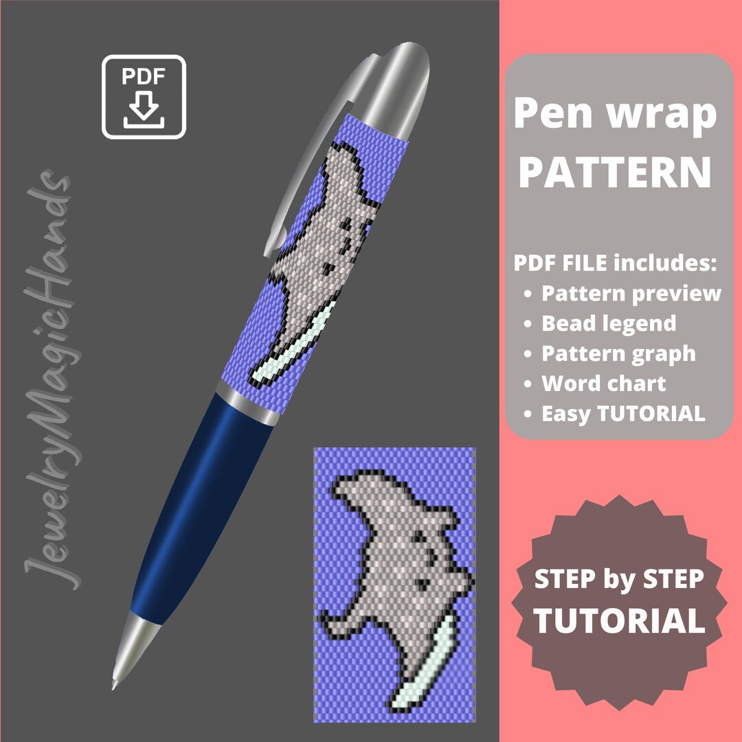 Stingray Pen Wrap Pattern | Step by Step TUTORIAL | Funny Pen Cover ...