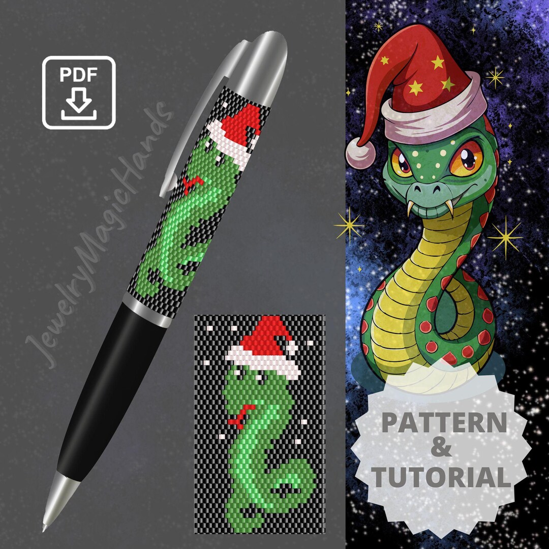 Pen Wrap Snake 2025 Pattern Step by Step TUTORIAL Funny Pen Cover ...