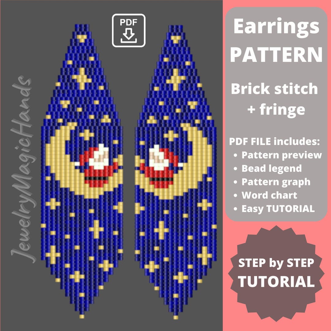 Handcrafted Beaded Santa Claus Fringe Beaded Earrings - Step-by-step ...