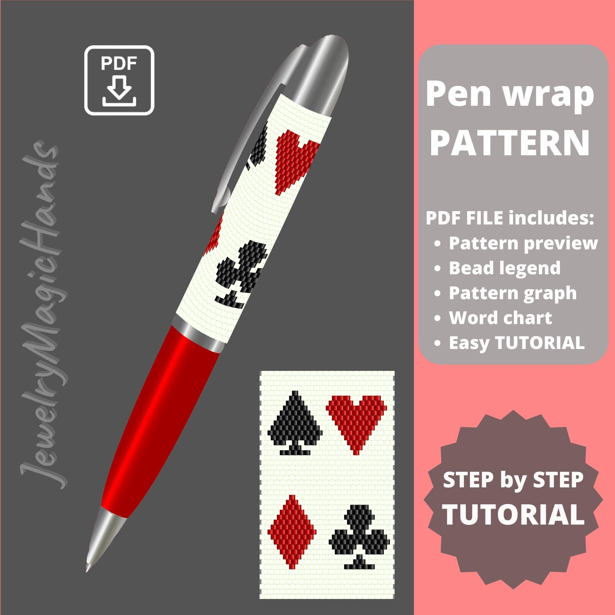 Pen Wrap Playing Cards Pattern | Step by Step TUTORIAL | Funny Pen ...