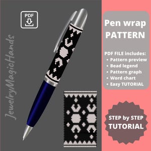 Pen Wrap Silver Moon Star Pattern Step by Step TUTORIAL Pen Cover ...