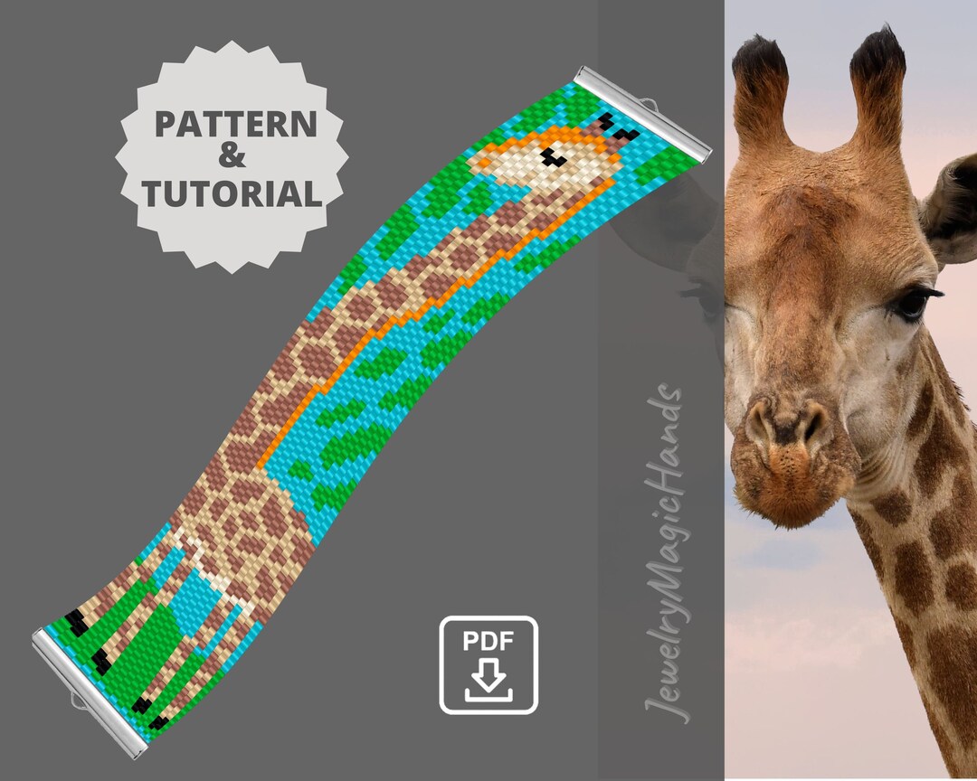 Giraffe Beaded Bracelet Peyote Seed Bead Giraffe Pattern PDF Tutorial ...
