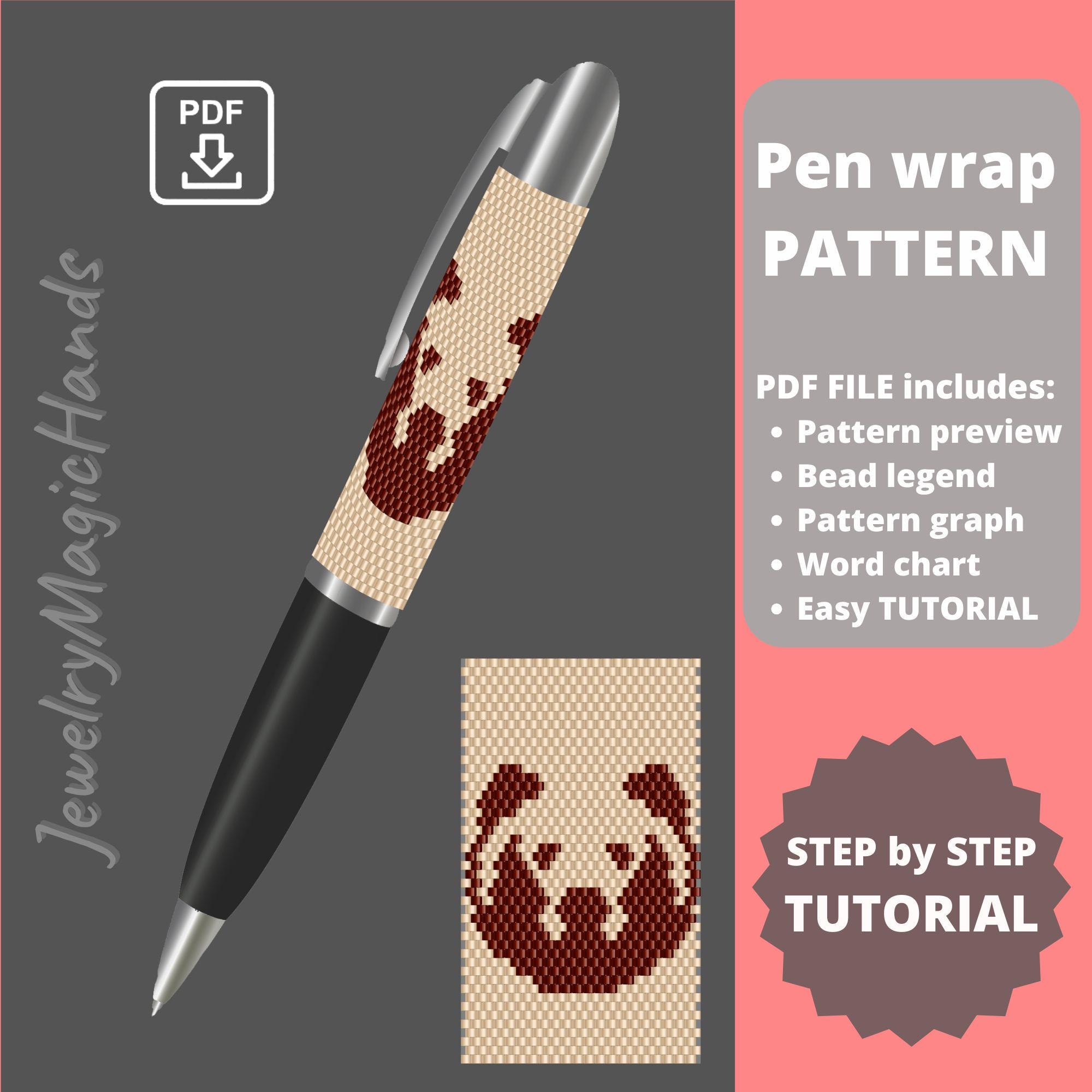 Pen Wrap Pattern | Step by Step TUTORIAL | Funny Pen Cover | Beaded ...