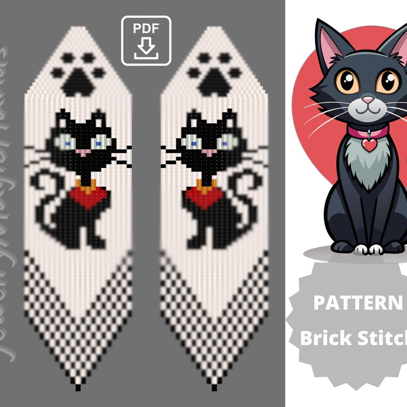 Cat Bead Earrings - Etsy