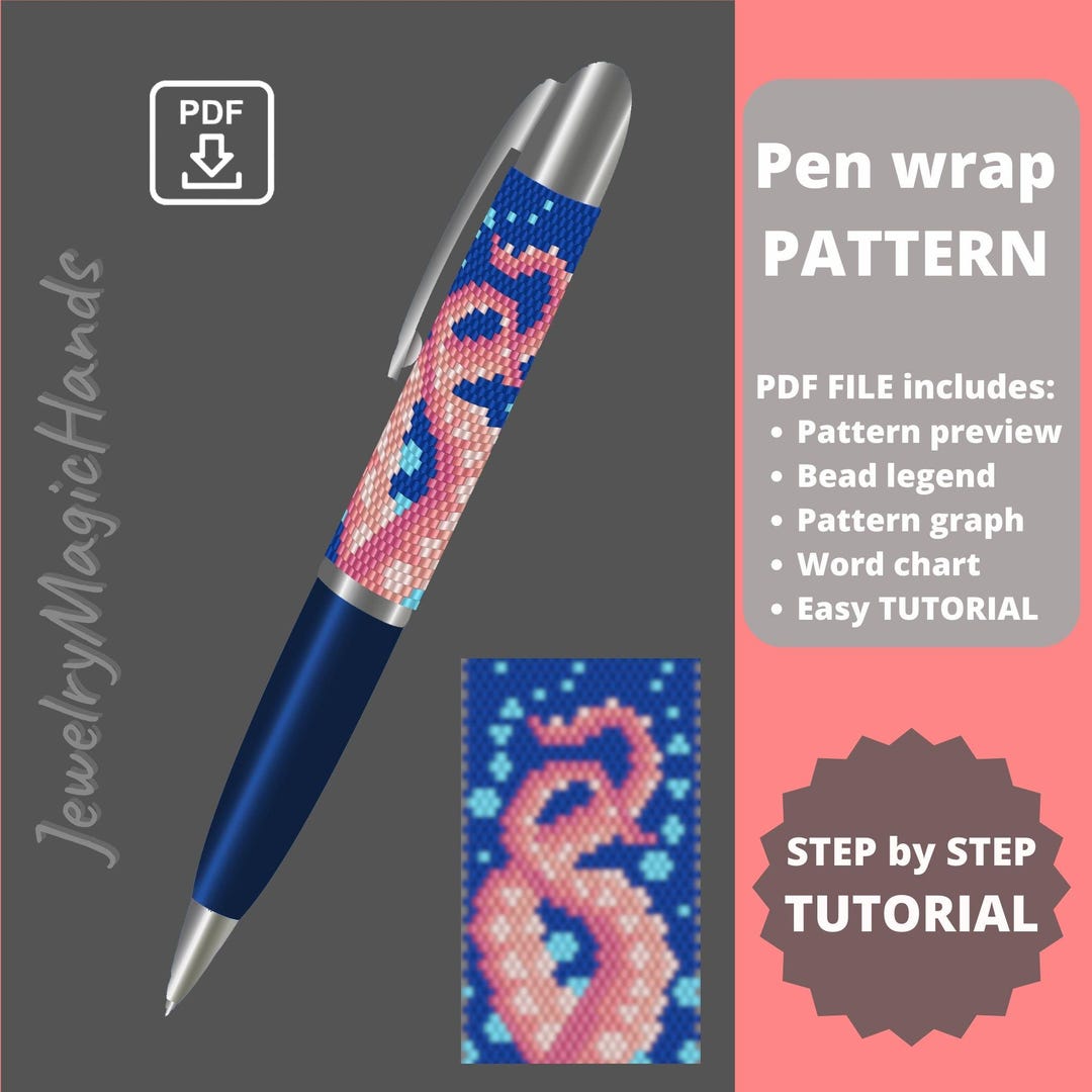 Pen Wrap Octopus Pattern, Step by Step TUTORIAL, Octopus Pen Cover ...