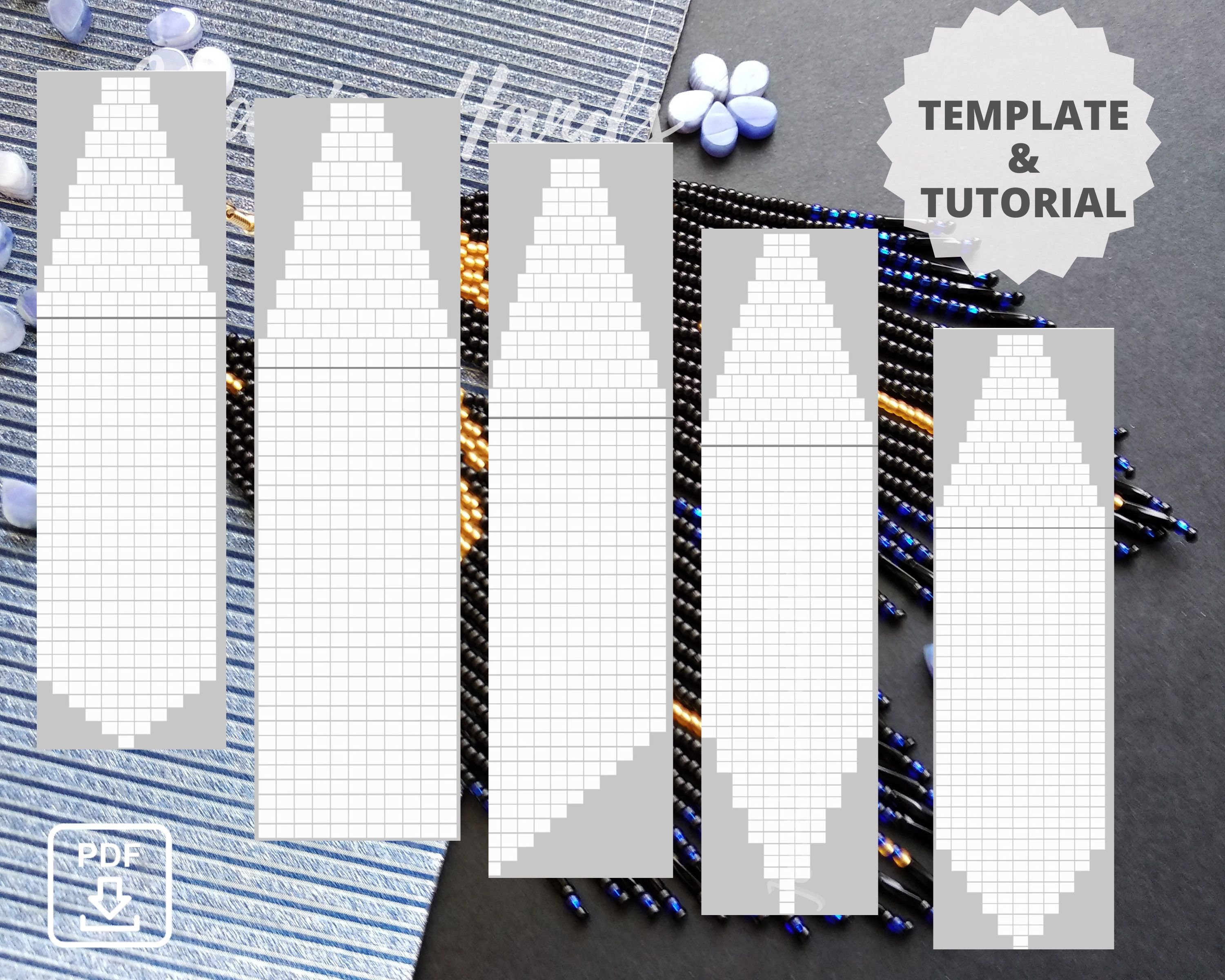 20 Blank Templates for Your Patterns of Fringe Beaded Earrings (5 ...