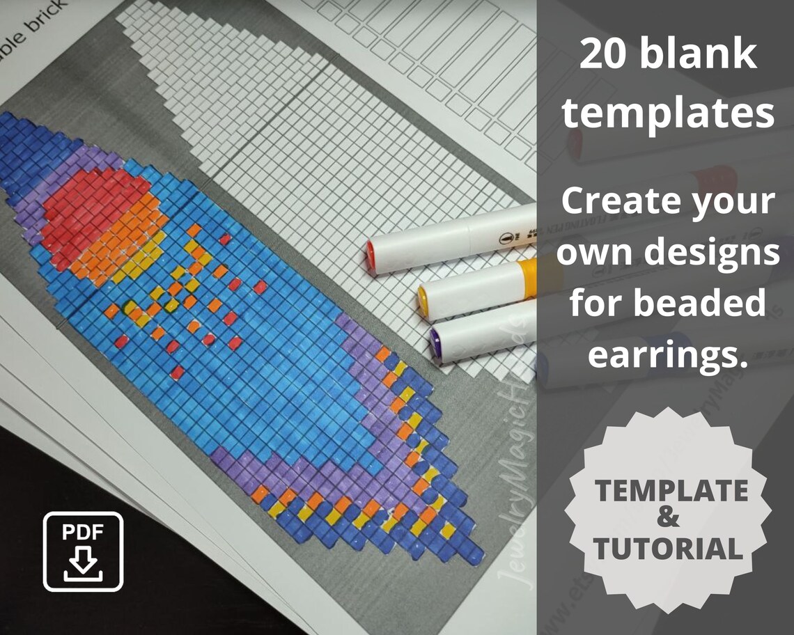 20 Blank Templates for Your Patterns of Fringe Beaded Earrings (5 ...