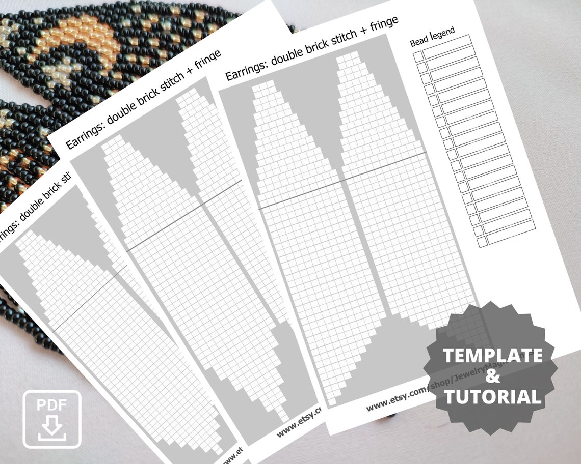 20 Blank Templates for Your Patterns of Fringe Beaded Earrings (5 ...