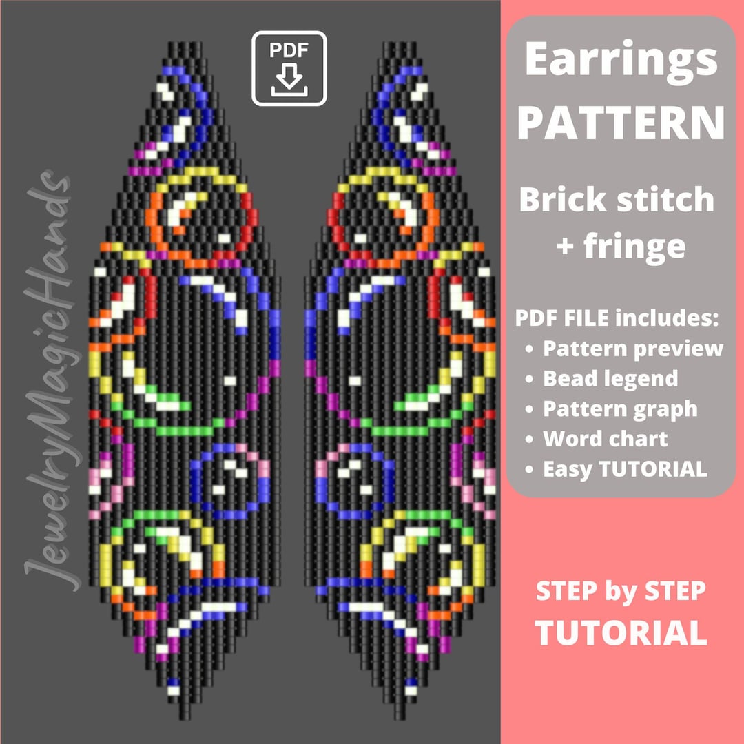 Soap Bubbles Earrings Pattern | Step-by-step TUTORIAL Brick Stitch ...