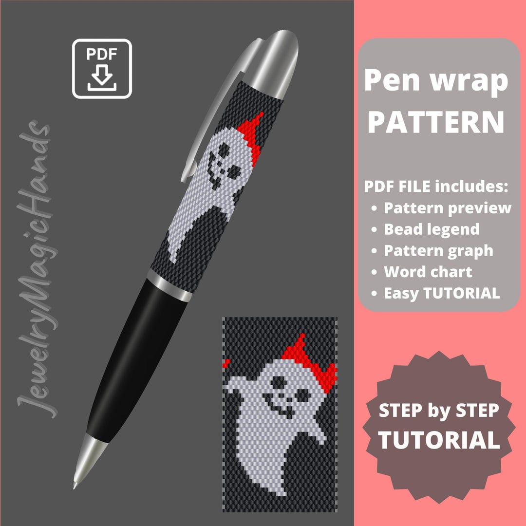 Pen Wrap Ghost HALLOWEEN Pattern | Step by Step TUTORIAL | Funny Pen ...