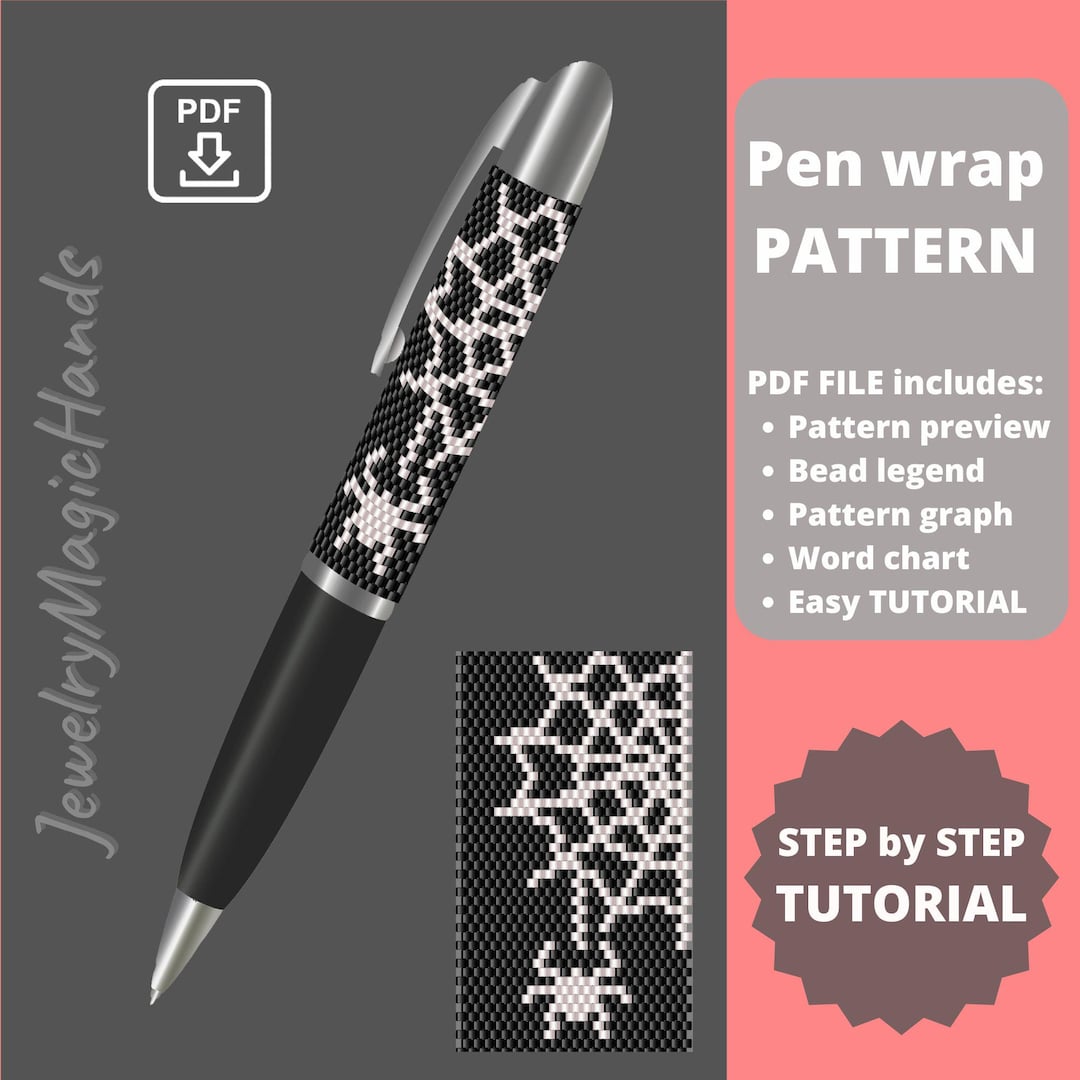 Pen Wrap Spider Pattern | Step by Step TUTORIAL | Halloween Funny Pen ...