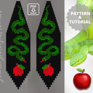 Beaded Snake Pattern Fringe Long Earrings - Step-by-step Digital ...