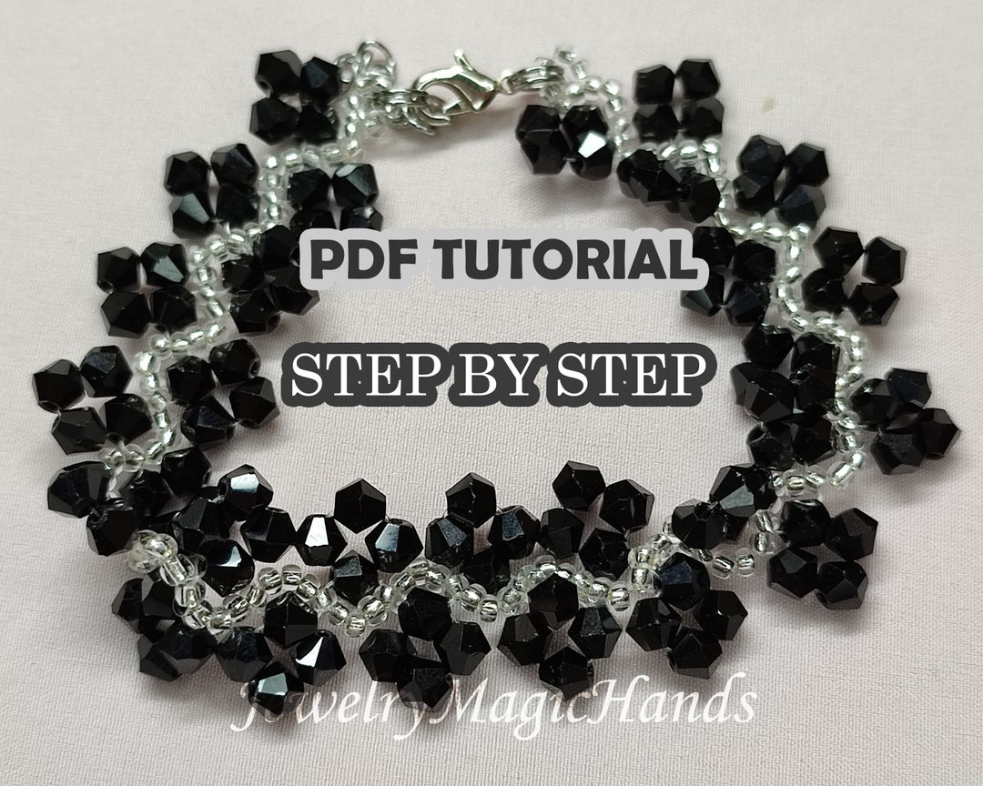 Black Bracelet With Bicones, Do It Yourself, Beading Tutorial, DIY ...