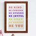 Be Kind, Be Curious, Be Silly, Be Honest, Be You, Printable, Nursery ...
