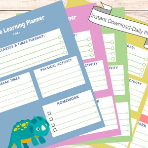 Remote Learning Printable Planner for Preschool Elementary School ...