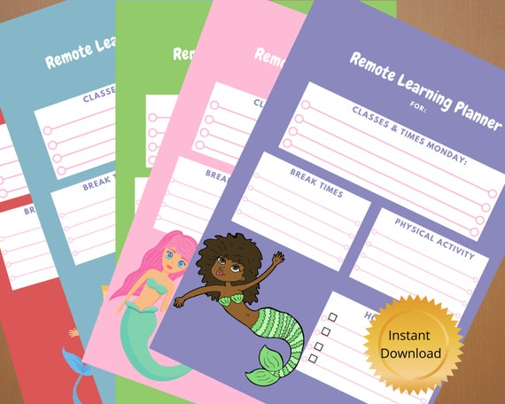 Remote Learning Printable Planner for Preschool Elementary | Etsy