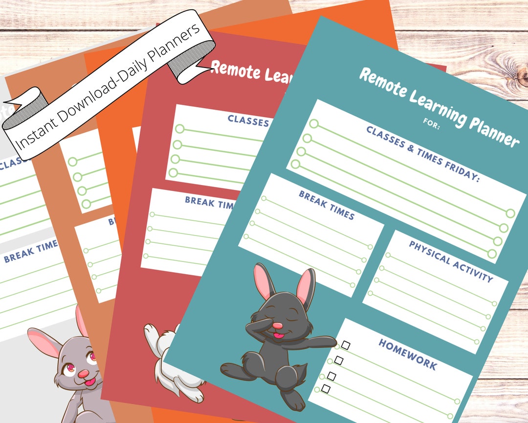 Remote Learning Printable Planner for Preschool Elementary School ...