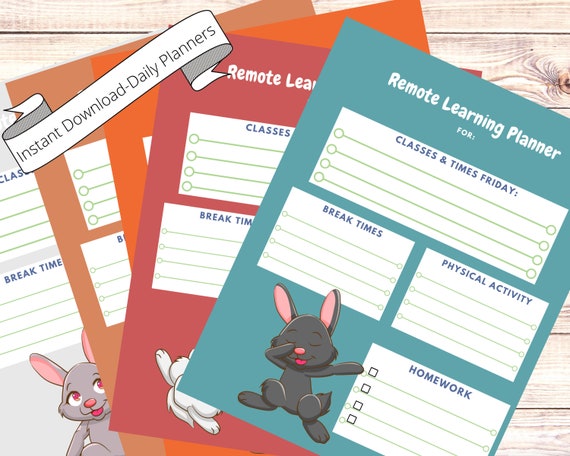 Remote Learning Printable Planner for Preschool Elementary | Etsy